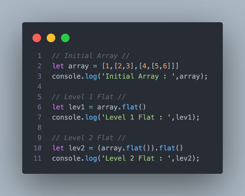 array.flat() method array.flat() method