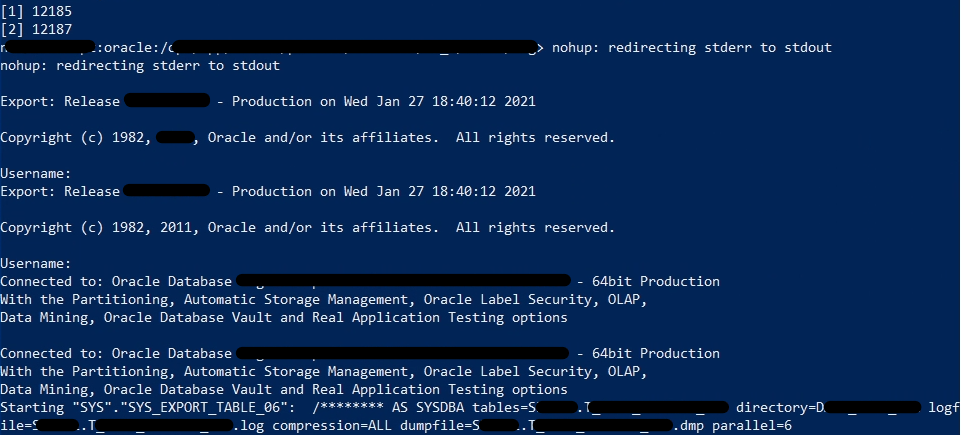 Export multiple Oracle tables separately Export multiple Oracle tables separately