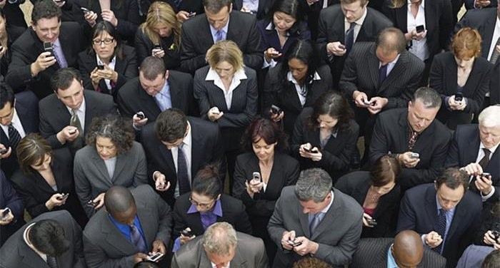 Put your phone down and talk to someone. Put your phone down and talk to someone.