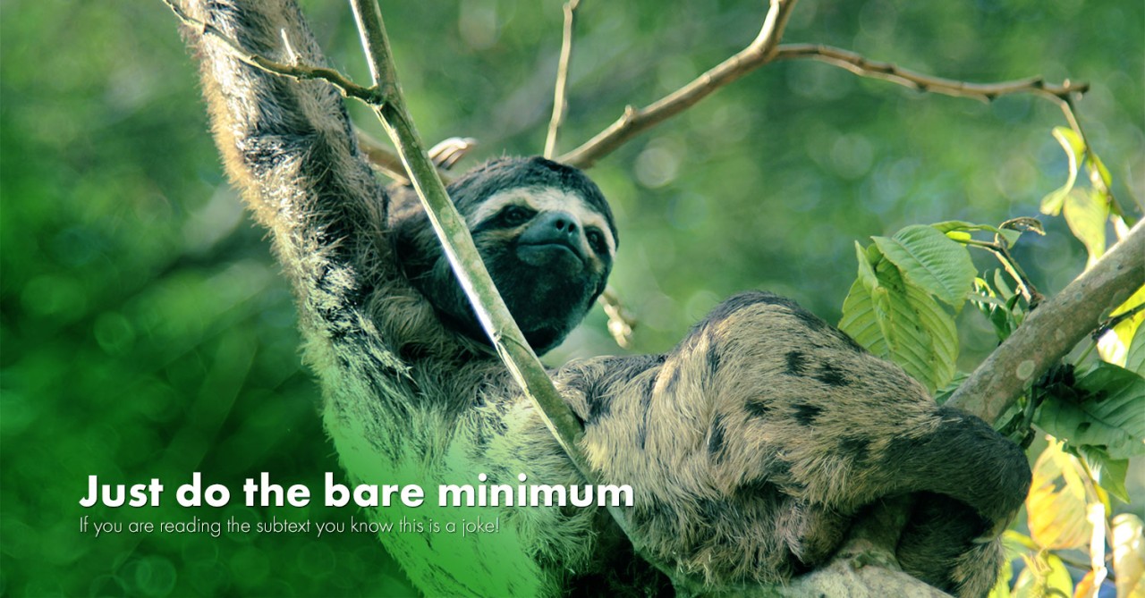 One path is to do the bare minimum One path is to do the bare minimum