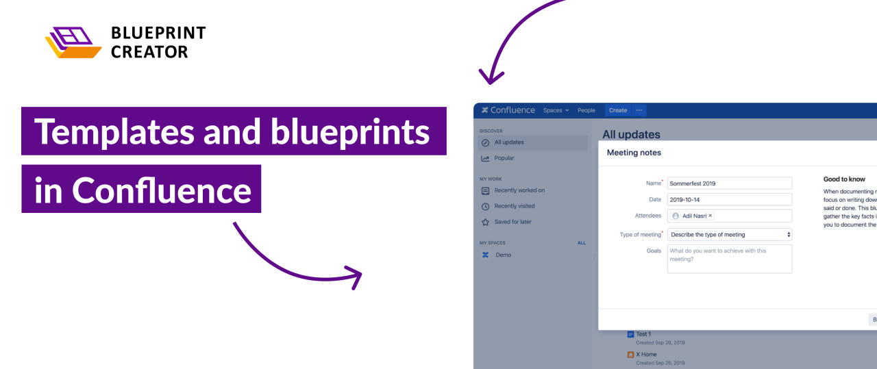 Templates and blueprints in Confluence Templates and blueprints in Confluence