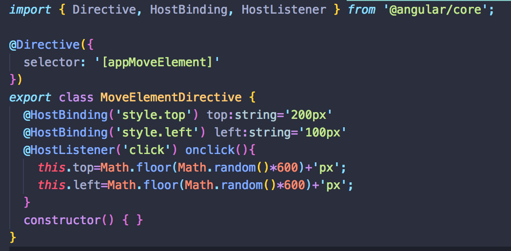 Property/event binding with custom attribute directive in Angular Property/event binding with custom attribute directive in Angular