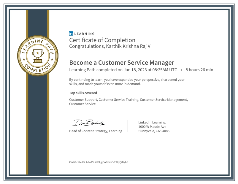 Karthik Krishna Raj V on LinkedIn: Certificate of Completion Karthik Krishna Raj V on LinkedIn: Certificate of Completion