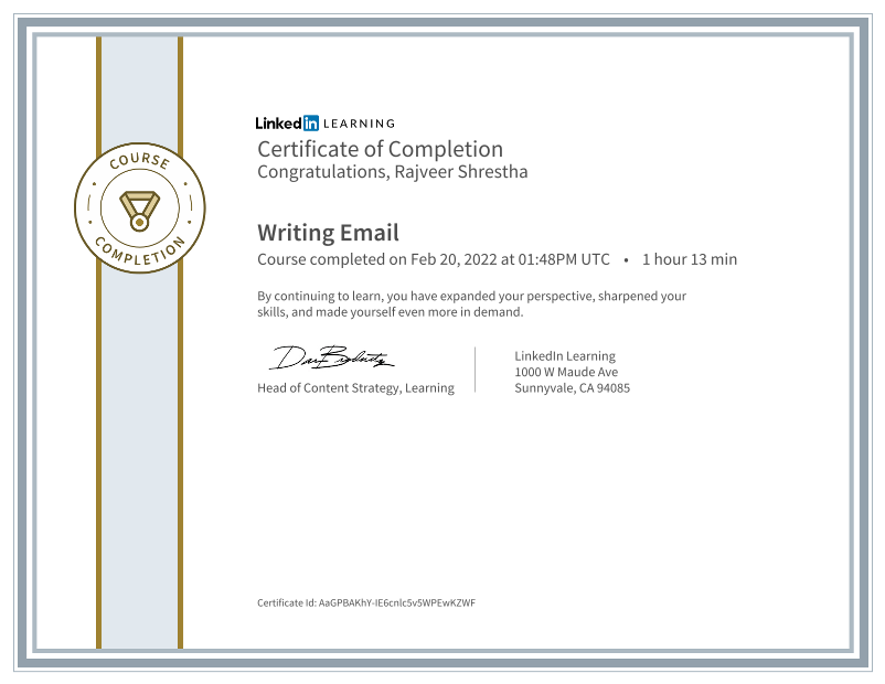 Rajveer Shrestha on LinkedIn: Certificate of Completion Rajveer Shrestha on LinkedIn: Certificate of Completion