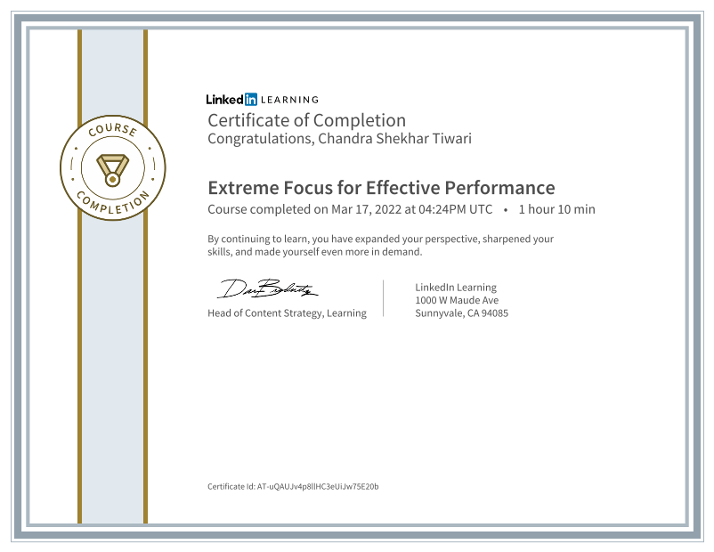 Chandra Shekhar Tiwari on LinkedIn: Certificate of Completion Chandra Shekhar Tiwari on LinkedIn: Certificate of Completion