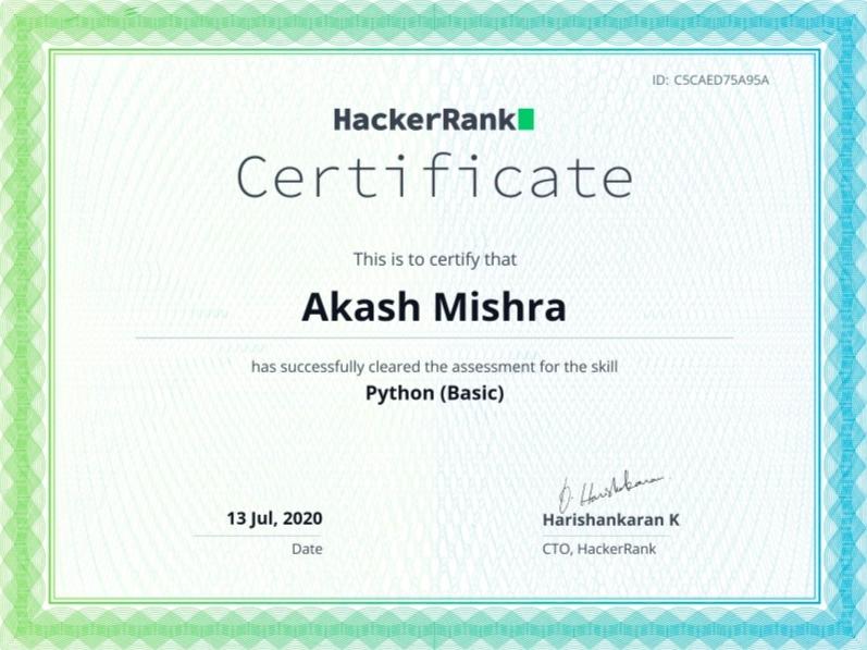 Akash Mishra on LinkedIn: #100daysofcode #python Akash Mishra on LinkedIn: #100daysofcode #python