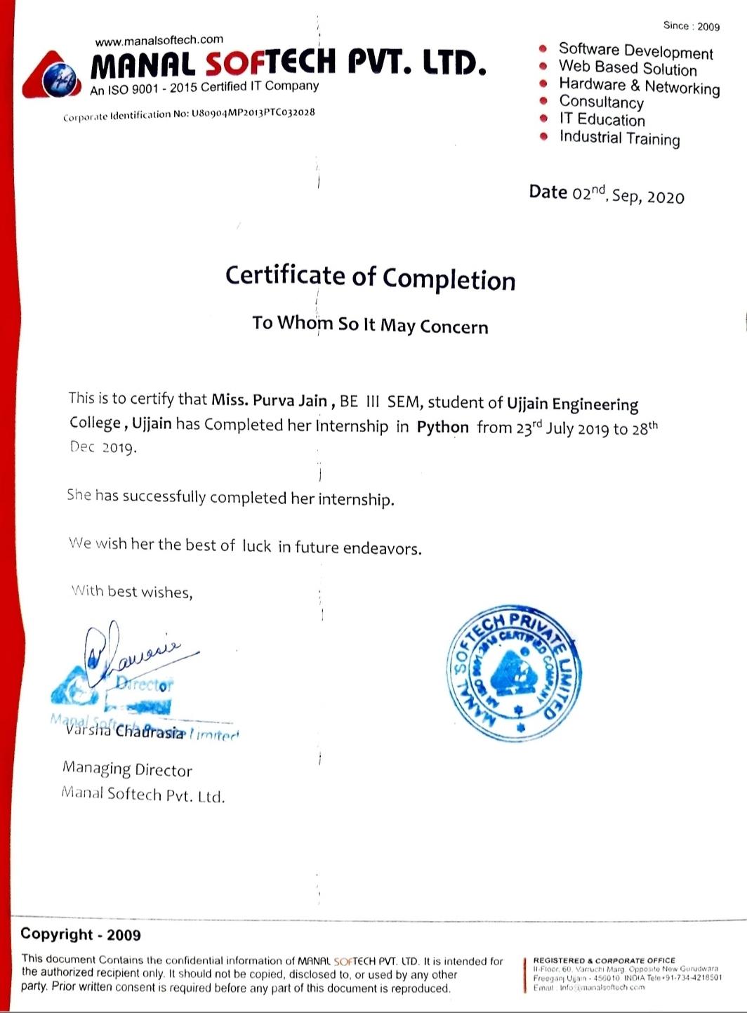 Purva Jain on LinkedIn: #internship #pythonprogramming Purva Jain on LinkedIn: #internship #pythonprogramming
