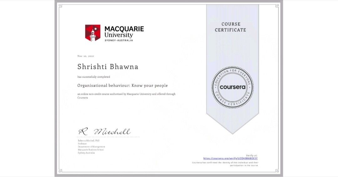 Shrishti Bhawna on LinkedIn: completion certificates for Organizational ... Shrishti Bhawna on LinkedIn: completion certificates for Organizational ...