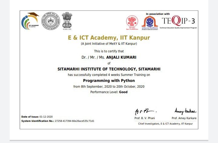 Anjali Kumari on LinkedIn: #training #pythonlearning Anjali Kumari on LinkedIn: #training #pythonlearning