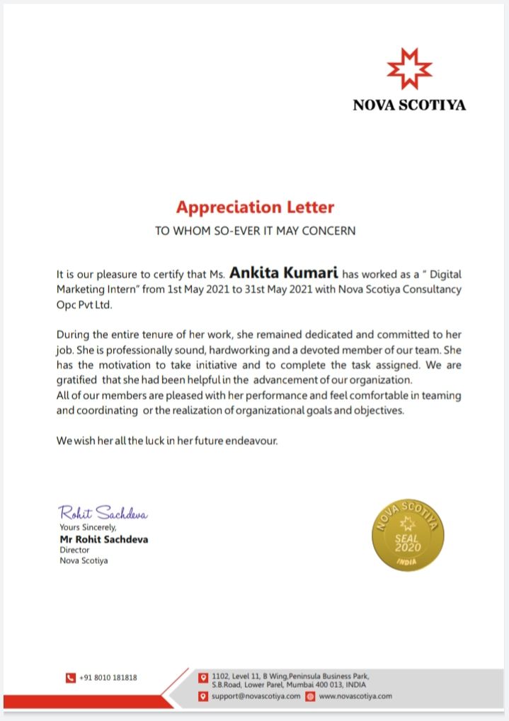 Er.Ankita Jha on LinkedIn: #internship #internshala Er.Ankita Jha on LinkedIn: #internship #internshala