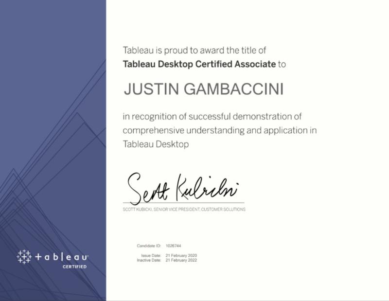 Justin Gambaccini on LinkedIn: #certifiablytableau #tableau #data # ... Justin Gambaccini on LinkedIn: #certifiablytableau #tableau #data # ...
