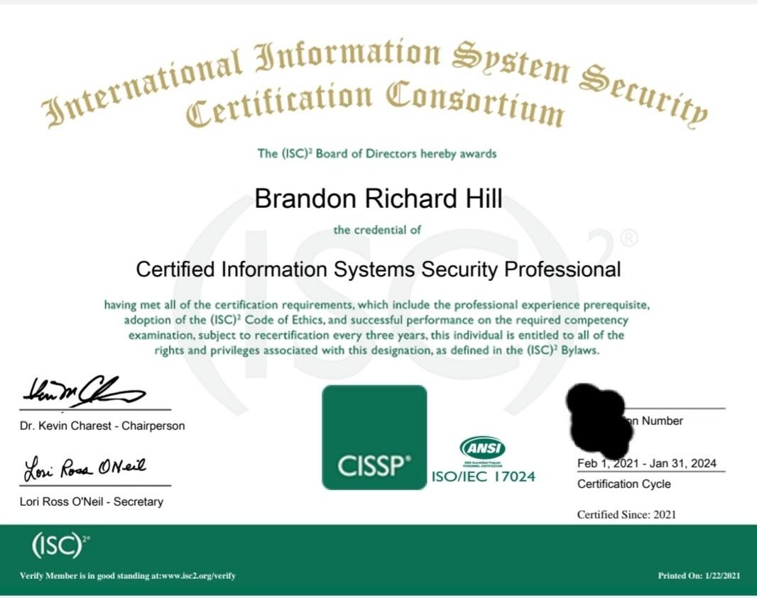Brandon Hill, CISSP, ITIL, SecPlus on LinkedIn: #2021cissp #motivation ... Brandon Hill, CISSP, ITIL, SecPlus on LinkedIn: #2021cissp #motivation ...