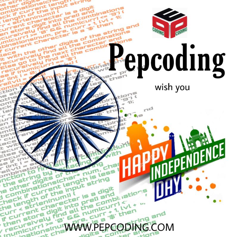 PepCoding on LinkedIn: #pepcoding #programming #independence #freedom # ... PepCoding on LinkedIn: #pepcoding #programming #independence #freedom # ...