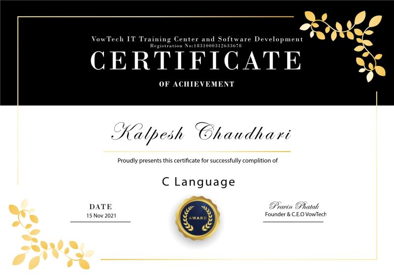 Kalpesh Chaudhari on LinkedIn: Certification of Completion of C ... Kalpesh Chaudhari on LinkedIn: Certification of Completion of C ...