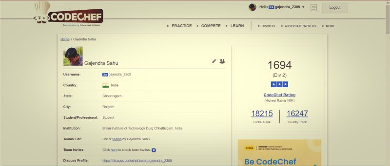 Gajendra Sahu on LinkedIn: #connections #codechef #codechef # ... Gajendra Sahu on LinkedIn: #connections #codechef #codechef # ...