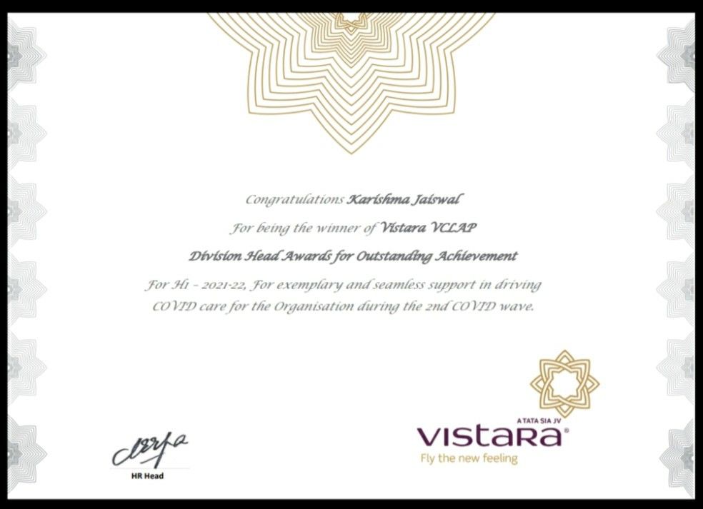 Karishma Jaiswal on LinkedIn: #vistara | 56 comments Karishma Jaiswal on LinkedIn: #vistara | 56 comments