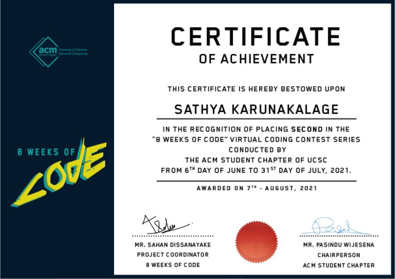 Sathya Karunakalage on LinkedIn: #competitiveprogramming #coding #acm #ucsc Sathya Karunakalage on LinkedIn: #competitiveprogramming #coding #acm #ucsc