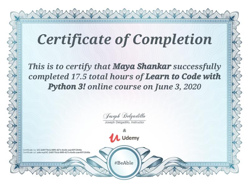 Maya Shankar Jha on LinkedIn: #python3 #udemy #pythonprogramming Maya Shankar Jha on LinkedIn: #python3 #udemy #pythonprogramming
