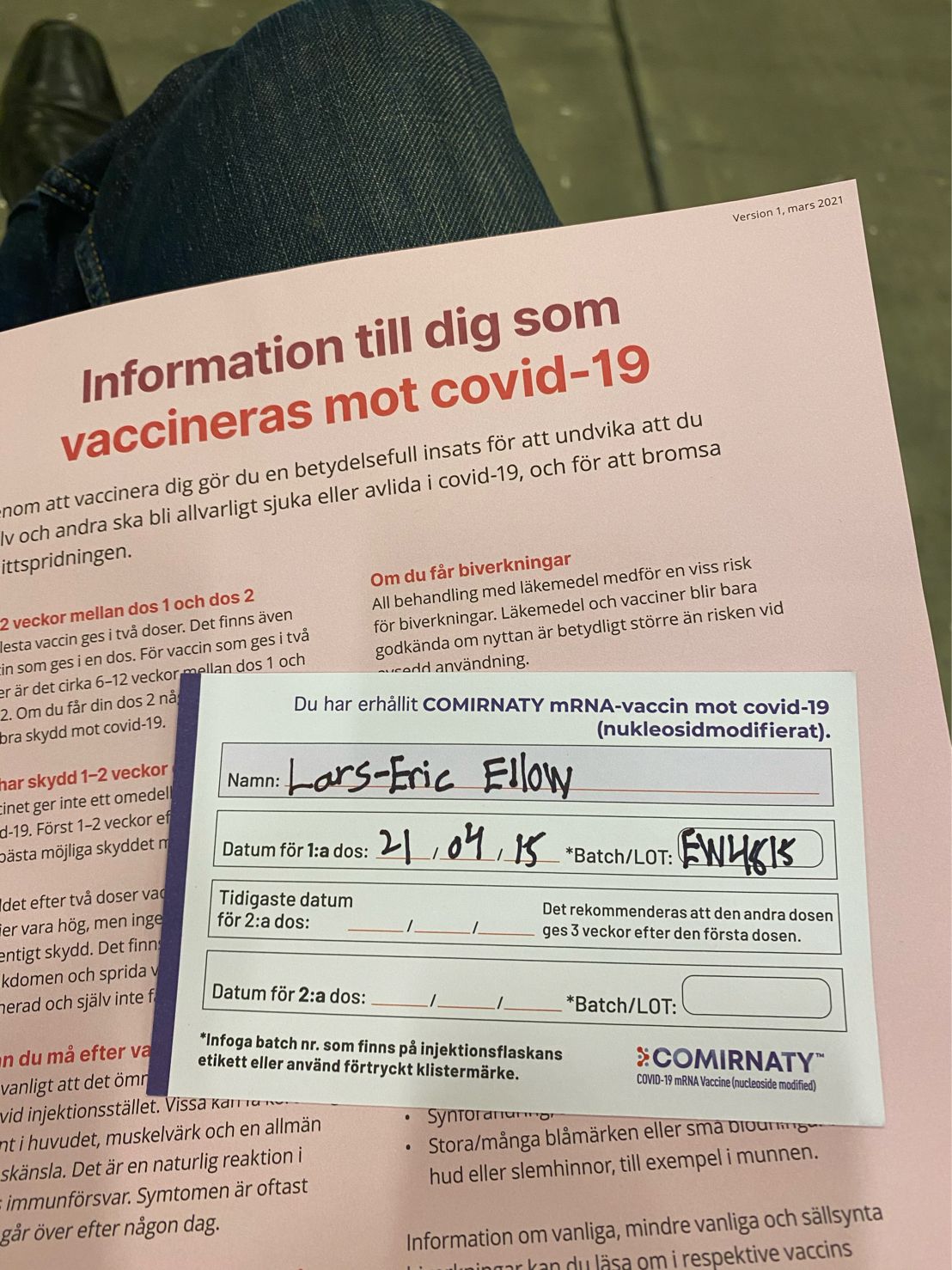 Lars-Eric Ellow on LinkedIn: Got my first shot yesterday- thx to all ... Lars-Eric Ellow on LinkedIn: Got my first shot yesterday- thx to all ...