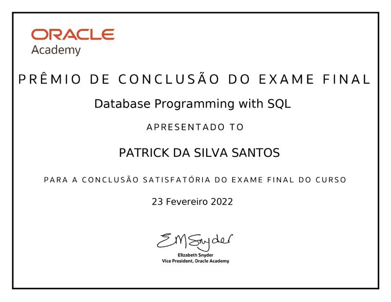 Patrick Santos no LinkedIn: #sql #oracle #bancodedados Patrick Santos no LinkedIn: #sql #oracle #bancodedados