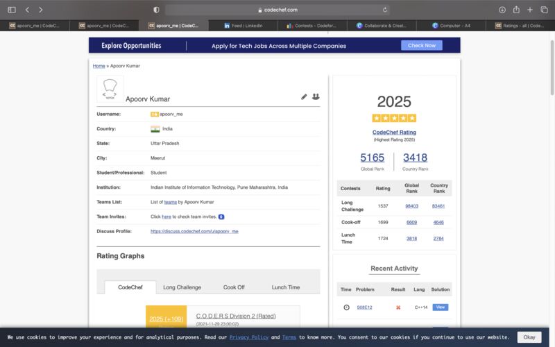 Apoorv Kumar on LinkedIn: #codechef #competitiveprogramming | 16 comments Apoorv Kumar on LinkedIn: #codechef #competitiveprogramming | 16 comments