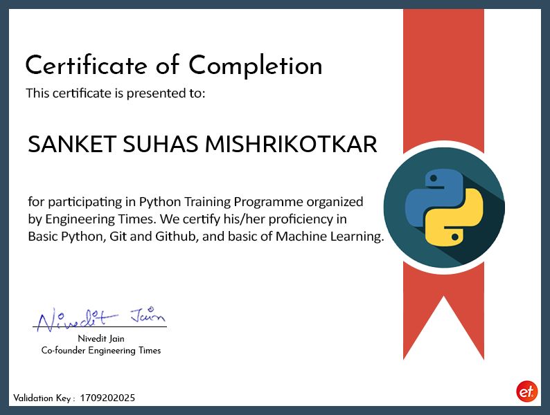Sanket Mishrikotkar on LinkedIn: #training #python #pythondevelopers # ... Sanket Mishrikotkar on LinkedIn: #training #python #pythondevelopers # ...