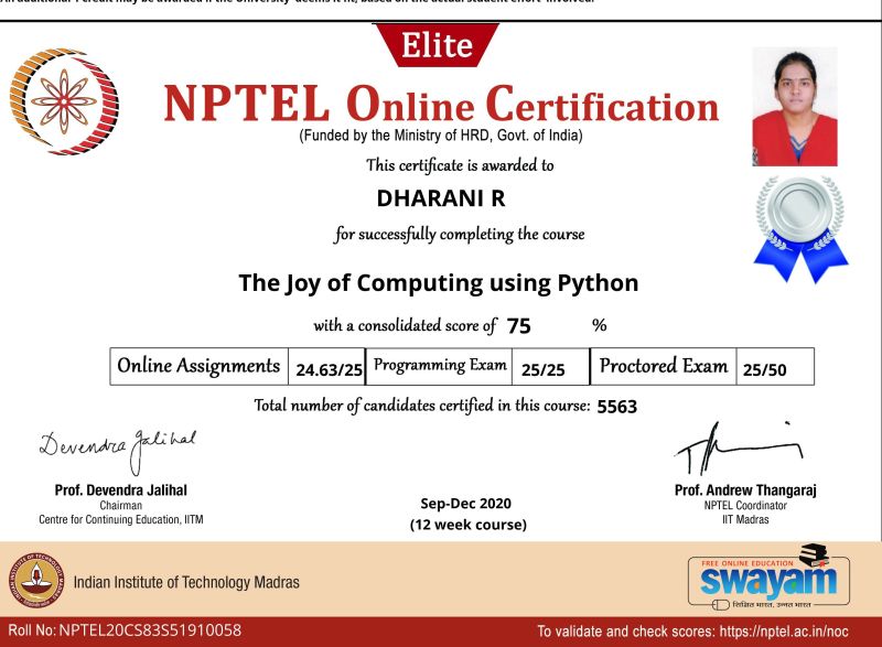 Dharani R on LinkedIn: #nptel Dharani R on LinkedIn: #nptel