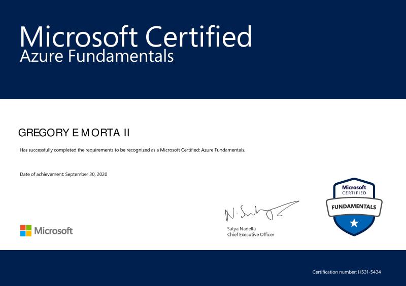 Gregory Morta II on LinkedIn: Passed the AZ-900 thanks Jon Bonso for ... Gregory Morta II on LinkedIn: Passed the AZ-900 thanks Jon Bonso for ...