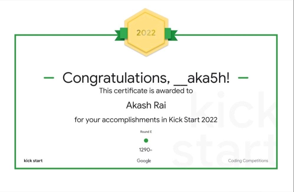 Akash Rai on LinkedIn: #google #kickstart Akash Rai on LinkedIn: #google #kickstart