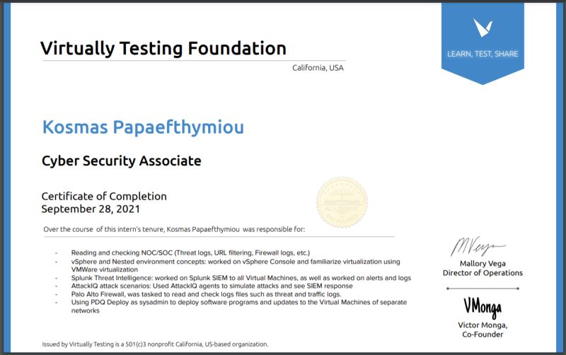 Kosmas Papaefthymiou on LinkedIn: #cybersecurity #internship #cyber # ... Kosmas Papaefthymiou on LinkedIn: #cybersecurity #internship #cyber # ...