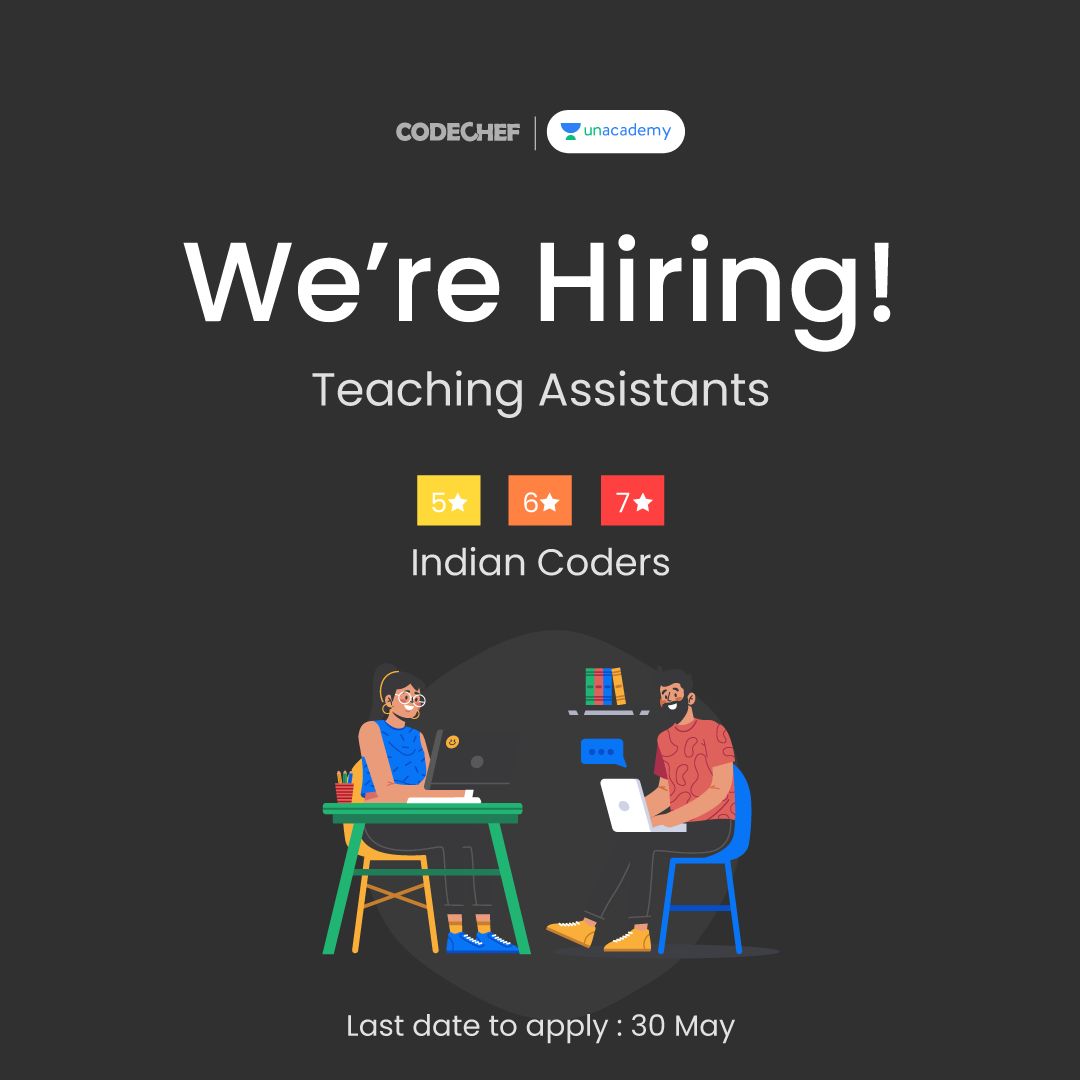 CodeChef on LinkedIn: #programming #hiring CodeChef on LinkedIn: #programming #hiring