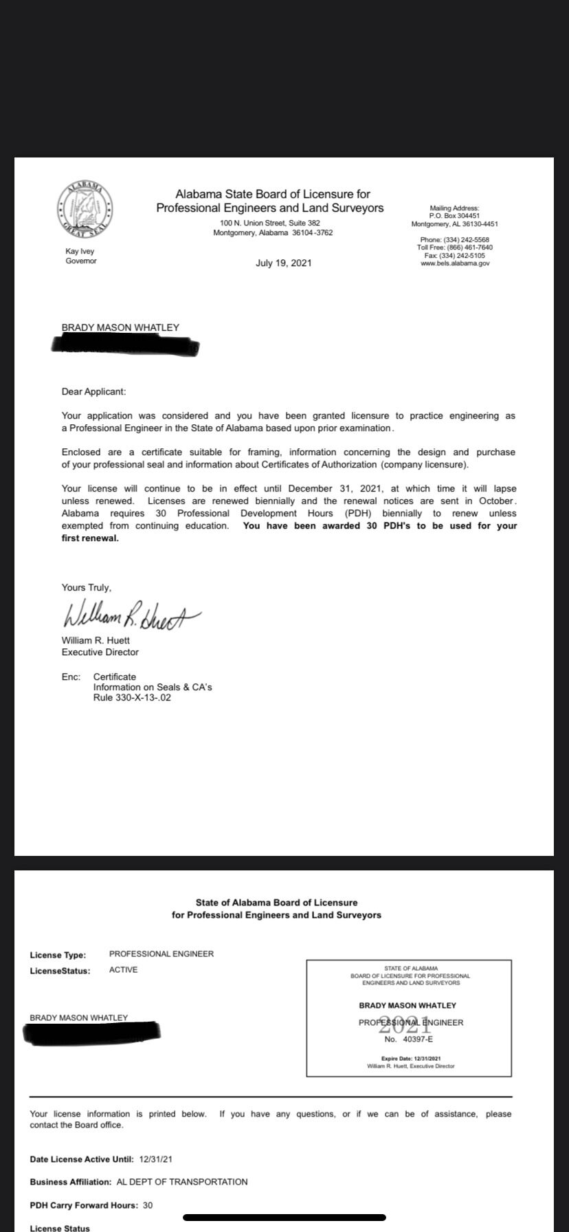 Brady Whatley, P.E. on LinkedIn: Finally received my PE license today ... Brady Whatley, P.E. on LinkedIn: Finally received my PE license today ...