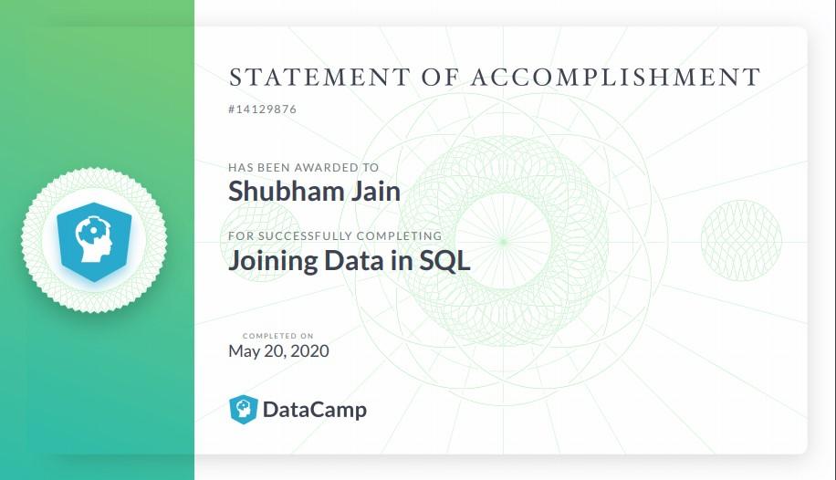Shubham Jain on LinkedIn: #datacamp #sql #database #postgresql # ... Shubham Jain on LinkedIn: #datacamp #sql #database #postgresql # ...