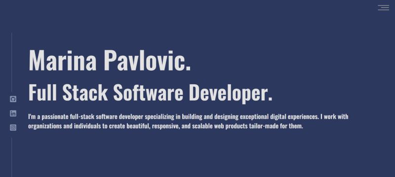 Marina Pavlovic on LinkedIn: #portfoliowebsite #webdevelopment # ... Marina Pavlovic on LinkedIn: #portfoliowebsite #webdevelopment # ...