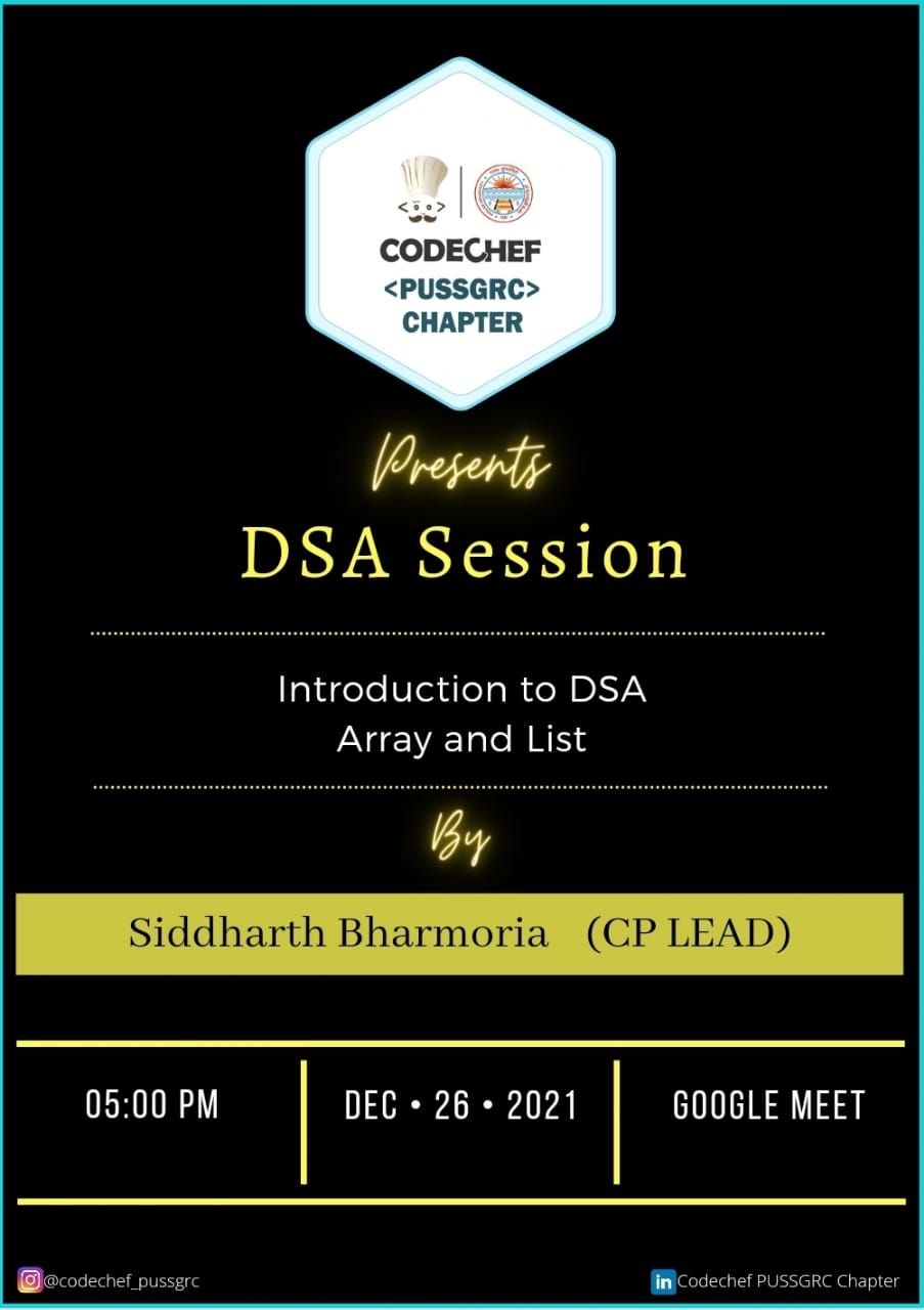 Codechef PUSSGRC Chapter on LinkedIn: #codechef #competitiveprogramming Codechef PUSSGRC Chapter on LinkedIn: #codechef #competitiveprogramming
