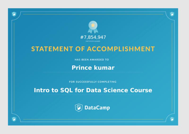 Prince Kumar on LinkedIn: #sql #datacamp Prince Kumar on LinkedIn: #sql #datacamp