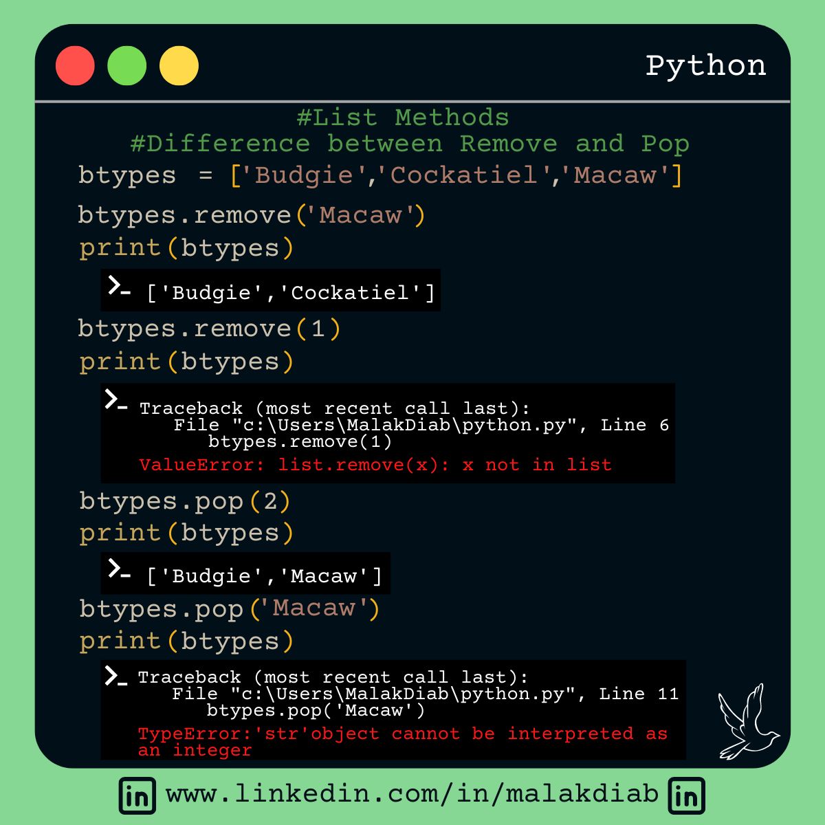 Malak Diab on LinkedIn: #python #python #pythonprogramming # ... Malak Diab on LinkedIn: #python #python #pythonprogramming # ...