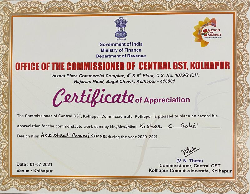 KISHOR GOHIL on LinkedIn: Commendation certificate received KISHOR GOHIL on LinkedIn: Commendation certificate received