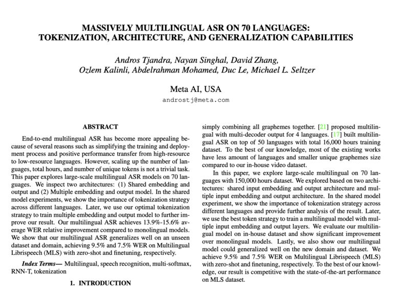 Ahsen Khaliq on LinkedIn: Massively Multilingual ASR on 70 Languages ... Ahsen Khaliq on LinkedIn: Massively Multilingual ASR on 70 Languages ...