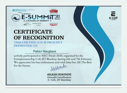 Pallavi Navghare on LinkedIn: #iitbombay #e #nec #finalist Pallavi Navghare on LinkedIn: #iitbombay #e #nec #finalist
