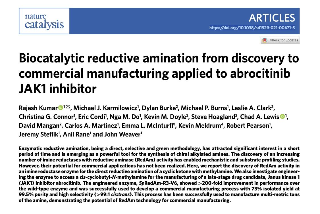 Michael Karmilowicz on LinkedIn: Biocatalytic reductive amination to ... Michael Karmilowicz on LinkedIn: Biocatalytic reductive amination to ...