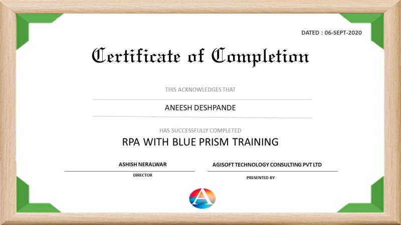 Aneesh Deshpande on LinkedIn: #rpatraining #blueprism #blueprismworld # ... Aneesh Deshpande on LinkedIn: #rpatraining #blueprism #blueprismworld # ...