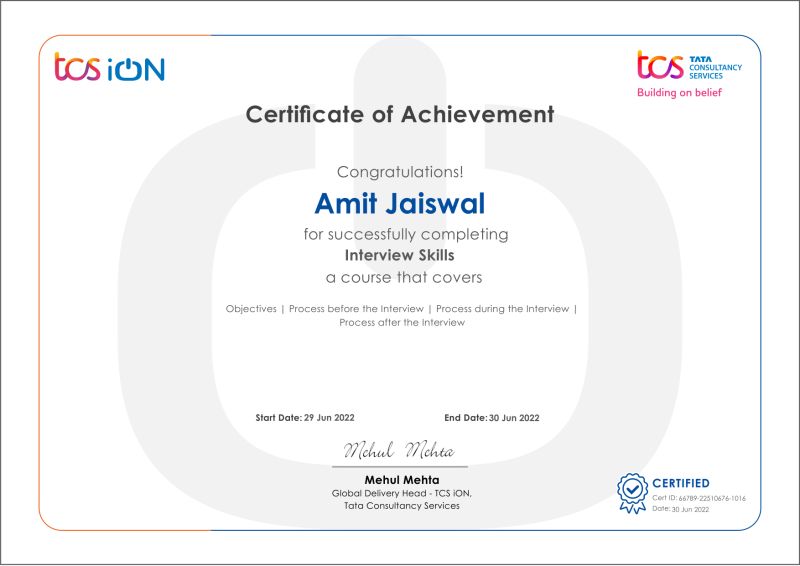 AMIT JAISWAL on LinkedIn: #tcsion AMIT JAISWAL on LinkedIn: #tcsion