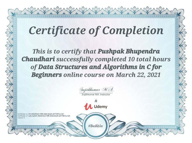Pushpak Chaudhari on LinkedIn: #udemy #datastructures #algorithms Pushpak Chaudhari on LinkedIn: #udemy #datastructures #algorithms