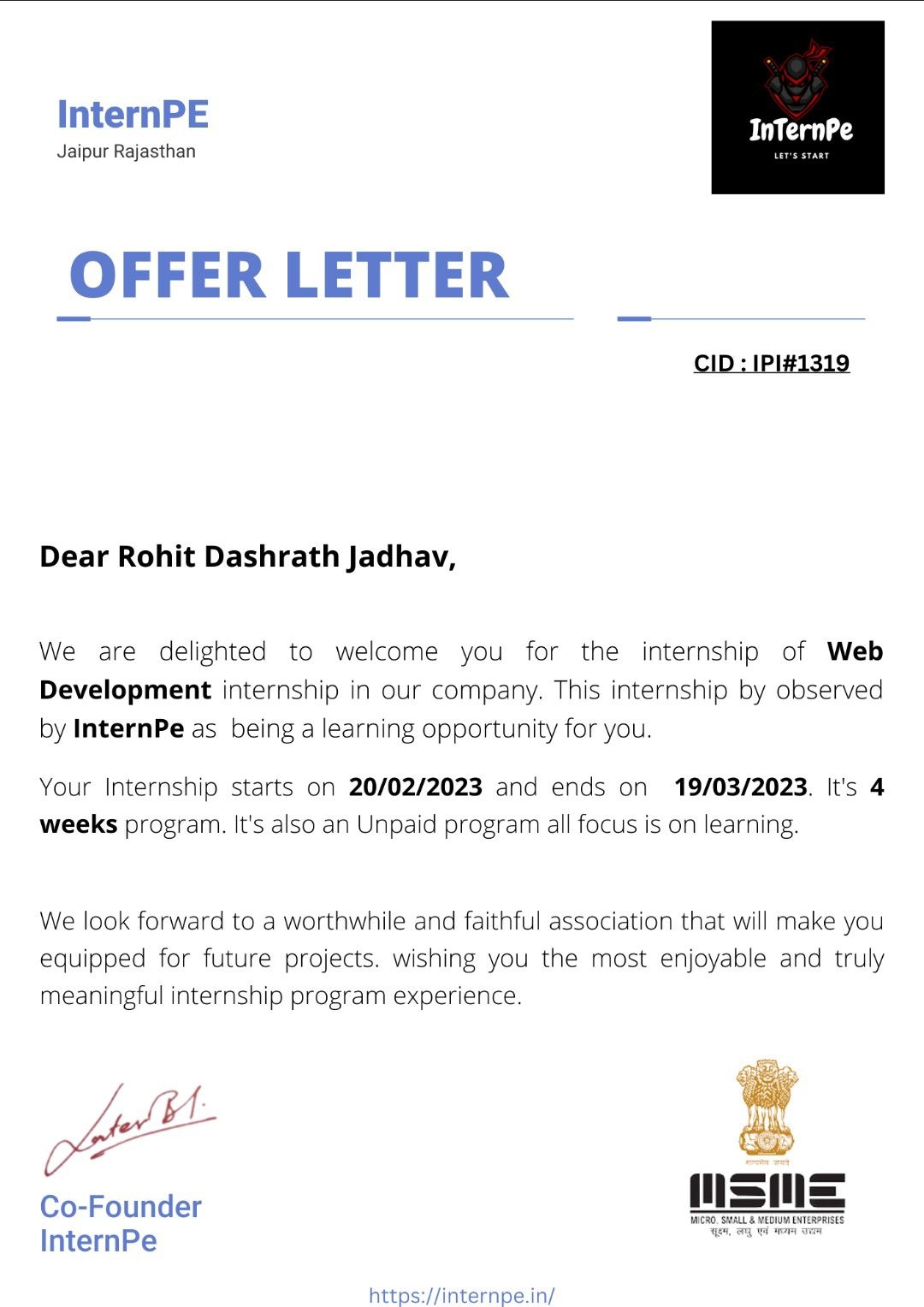 Rohit Jadhav on LinkedIn: #webdevelopment #internpe #internship Rohit Jadhav on LinkedIn: #webdevelopment #internpe #internship