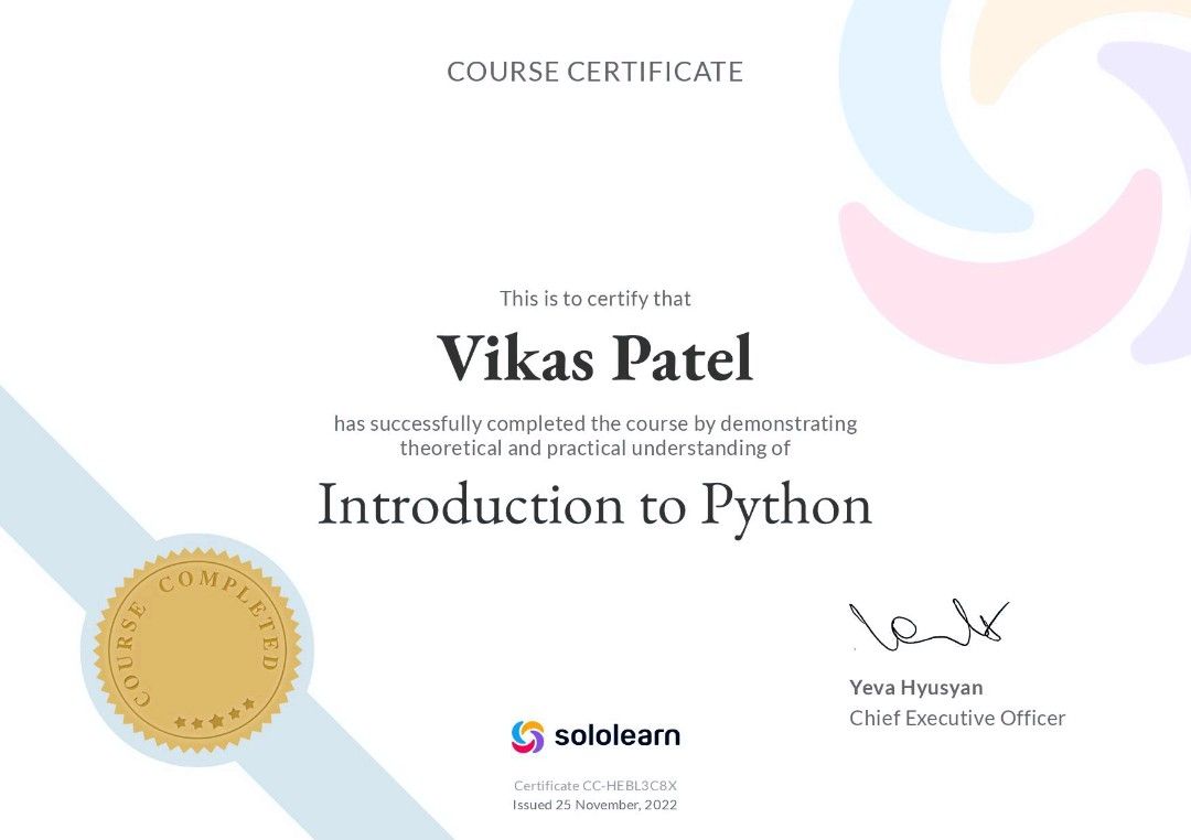 Vikas Patel on LinkedIn: Python by sololearn Vikas Patel on LinkedIn: Python by sololearn