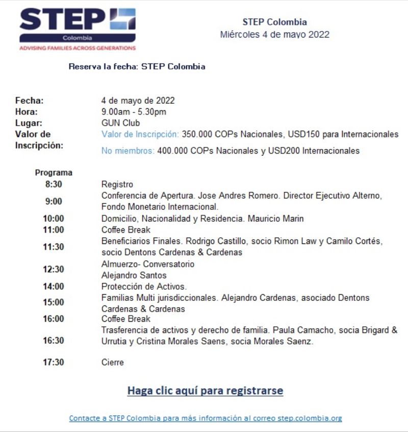Ana María Correa Echeverri on LinkedIn: STEP Colombia, May 4th 2022 ... Ana María Correa Echeverri on LinkedIn: STEP Colombia, May 4th 2022 ...