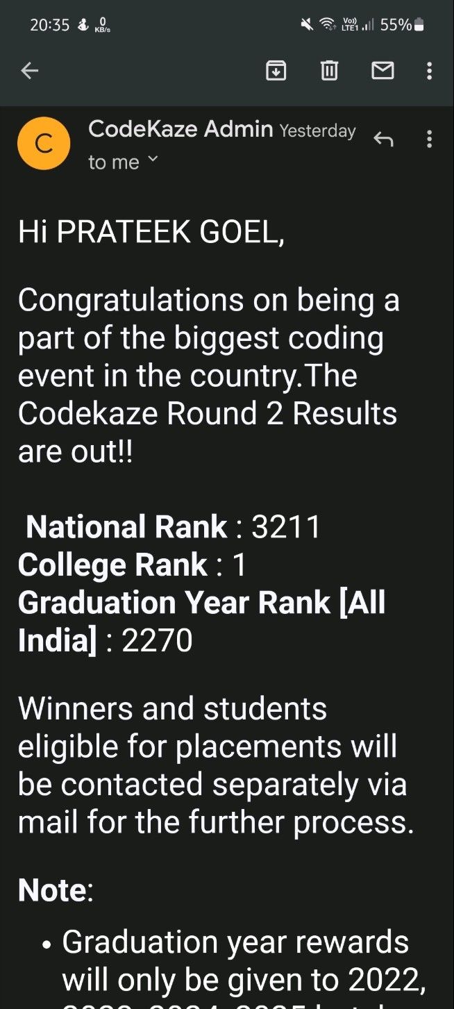 Prateek Goel on LinkedIn: #codingninjas #codekaze Prateek Goel on LinkedIn: #codingninjas #codekaze