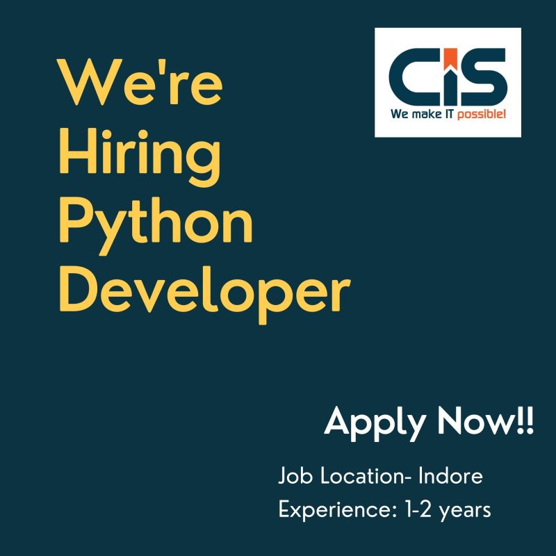CIS HR Anu on LinkedIn: #pythondevelopers #pythonjobs #python #django # ... CIS HR Anu on LinkedIn: #pythondevelopers #pythonjobs #python #django # ...
