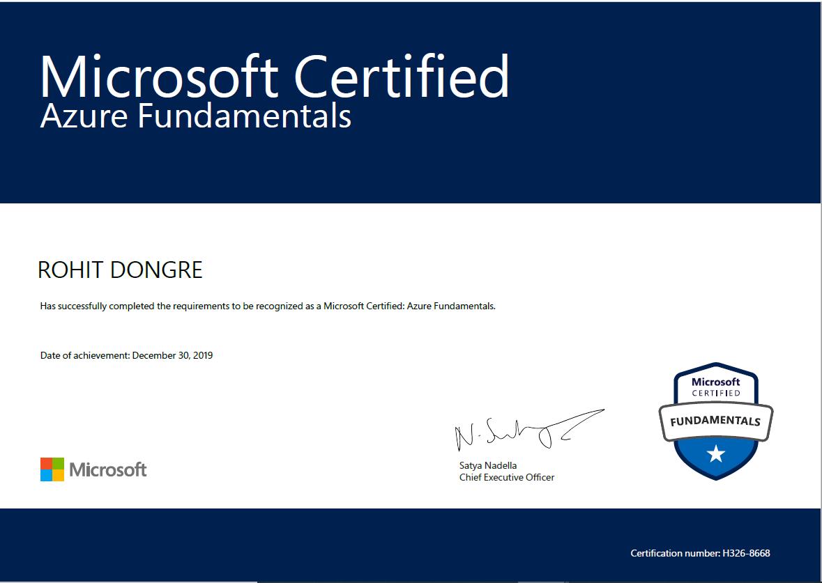 Rohit Dongre on LinkedIn: #azure #certified | 14 comments Rohit Dongre on LinkedIn: #azure #certified | 14 comments